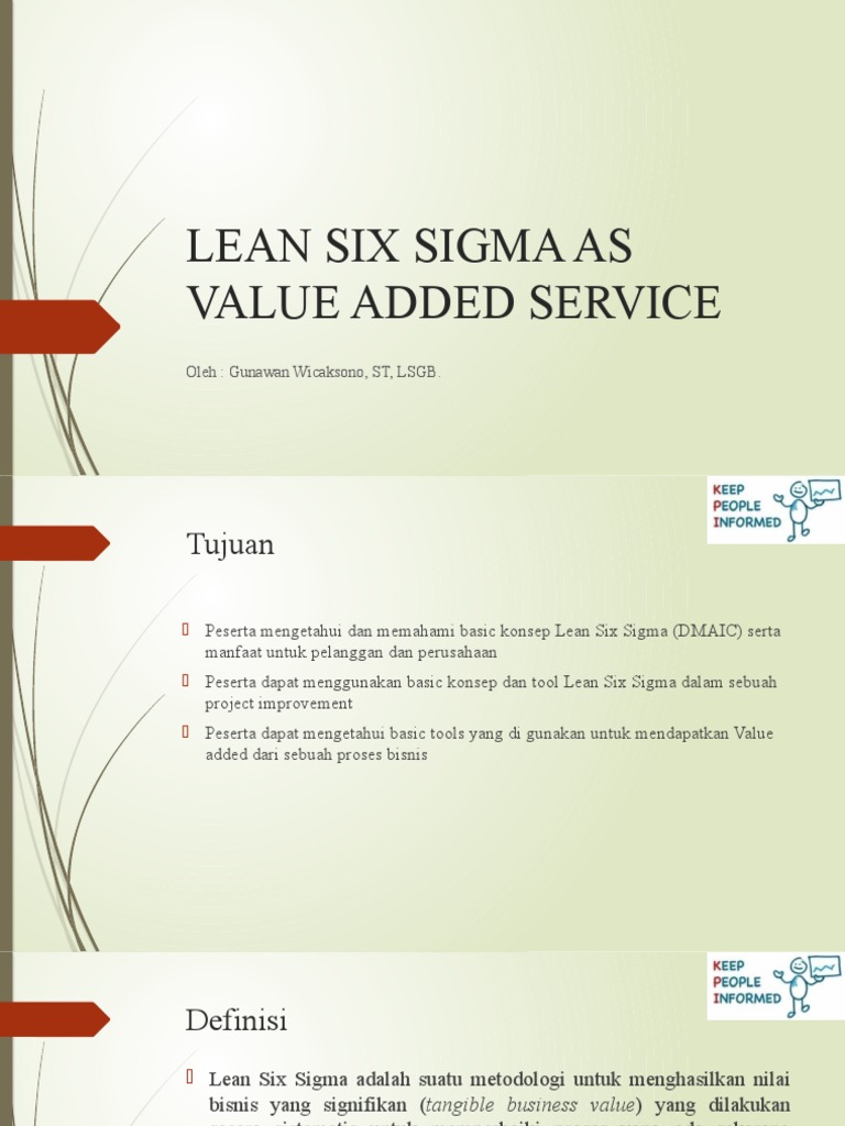 Lean Six Sigma As Value Added Service - Materi Kelas Engineer - Ok ...