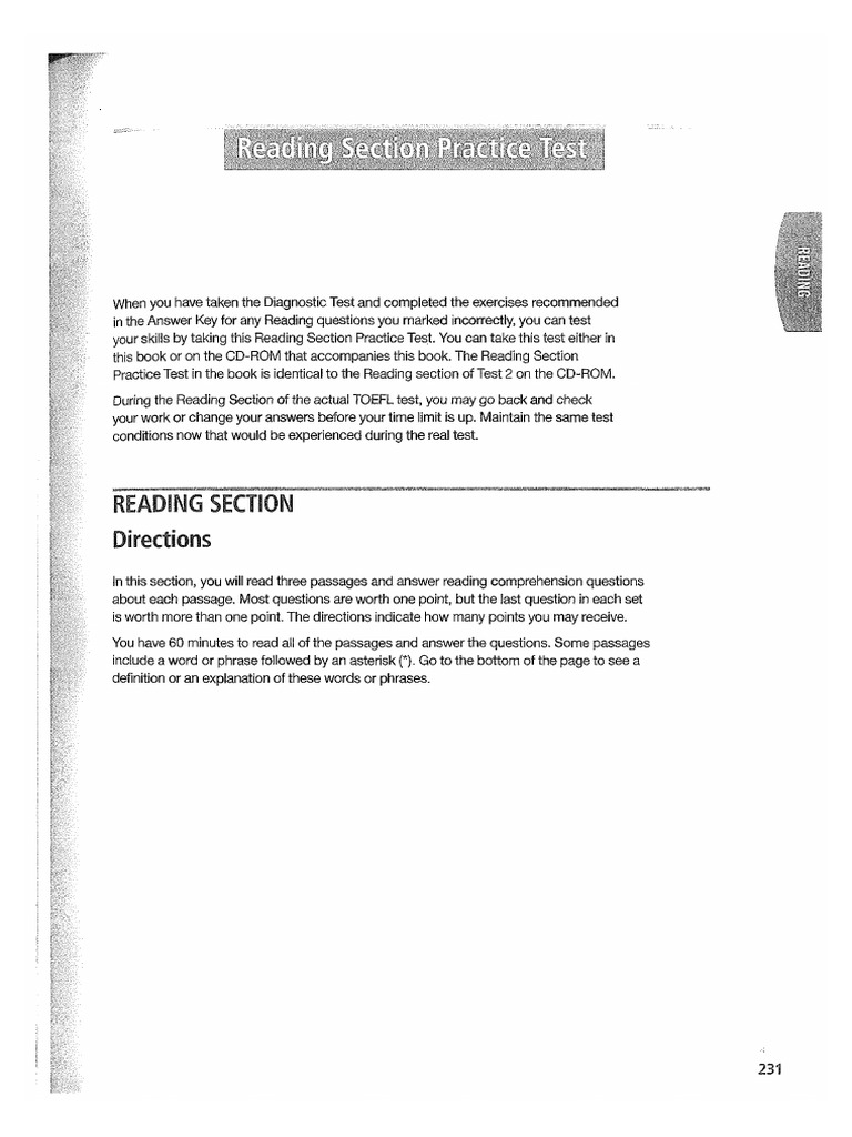 TOEFL Reading Section | PDF