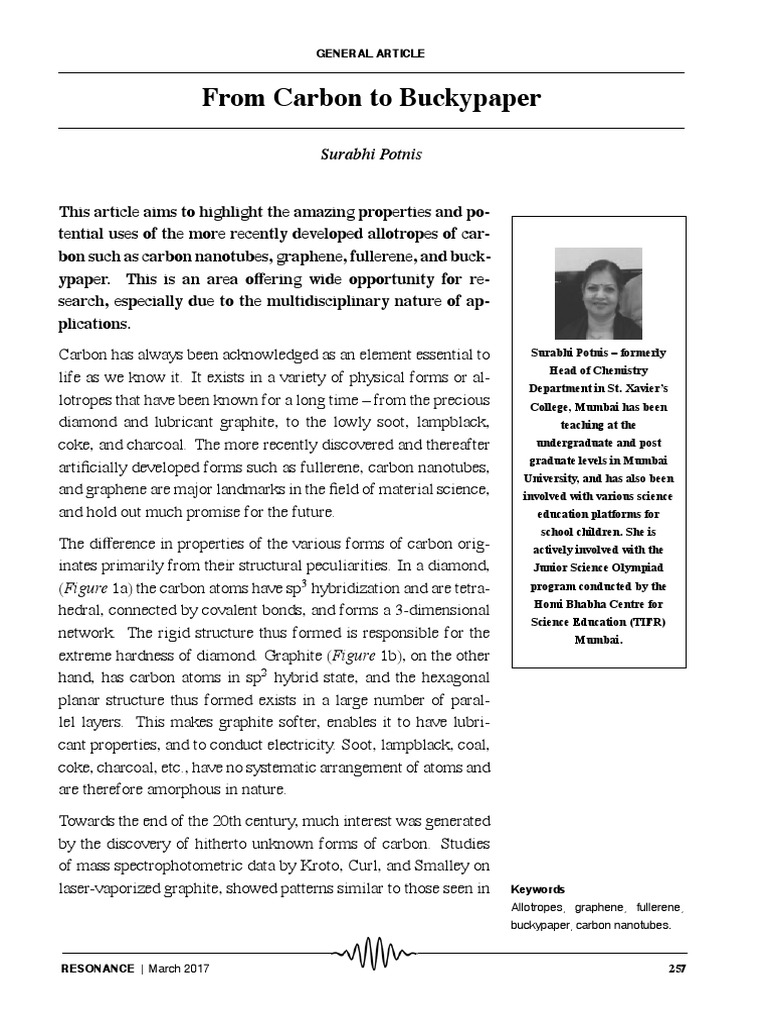 From Carbon To Buckypaper: Surabhi Potnis | PDF