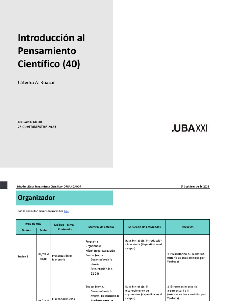 IPC 2c 2023 Organizador Tabla | PDF | Observación | Cognición