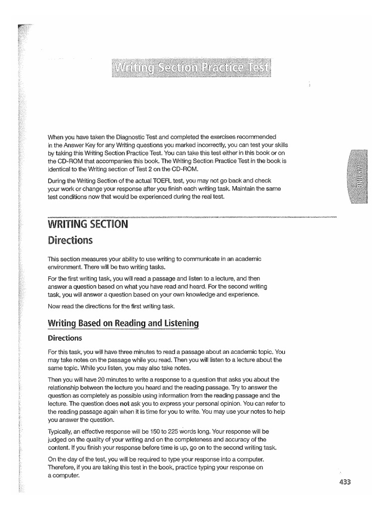 TOEFL Writing Section | Download Free PDF | Nature | Physical Quantities