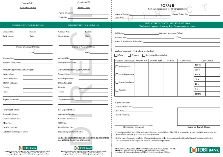 Idbi PPF Form | PDF