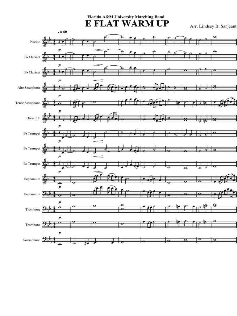 E Flat Warm Up Famu | PDF