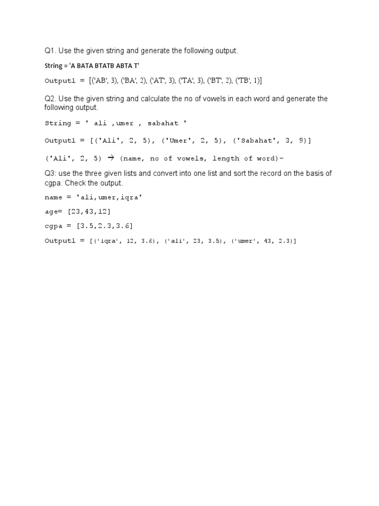 Data Manipulation Exercises | PDF