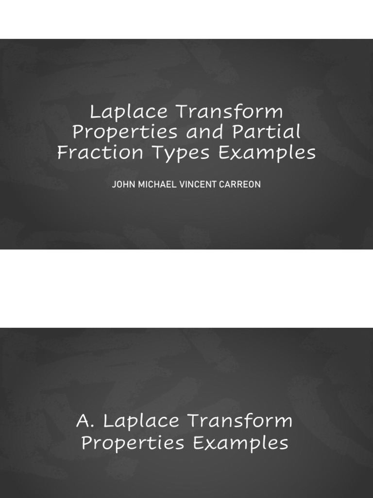 Laplace Transform Properties and Partial Fractions Types Examples ...