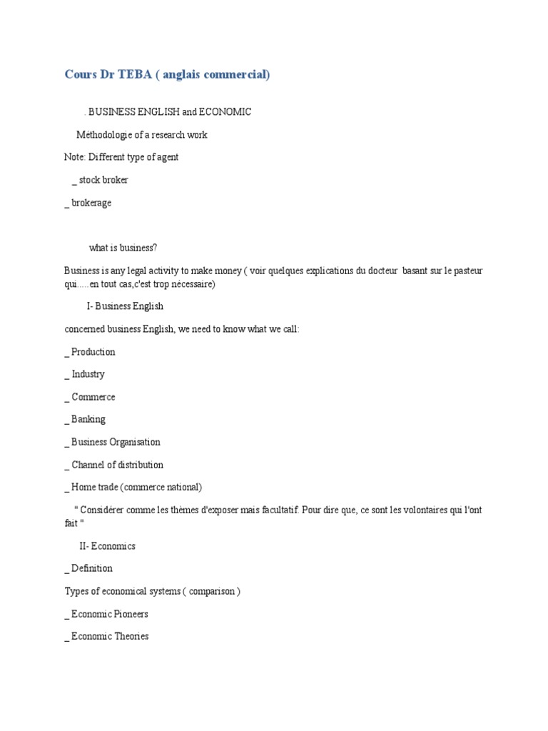 Cours DR TEBA (2è Semestre) | PDF | Money | Economics