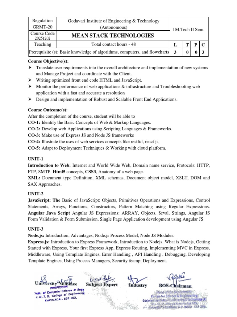 1.2.2. MEAN Stack Technologies | PDF