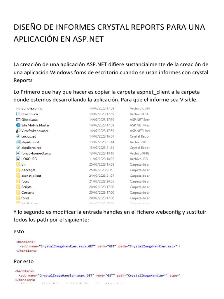 diseño asp con crystal reports | PDF