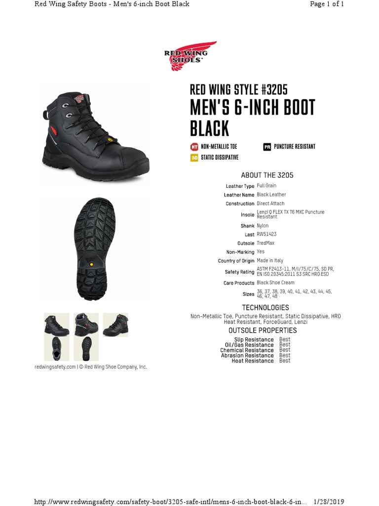 Red Wing 3205 Safety Boot Overview | PDF