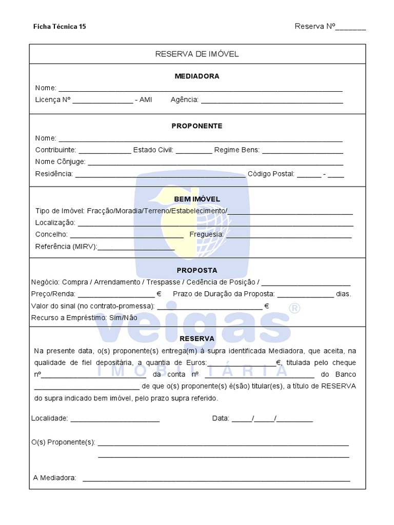 Ficha de Reserva | PDF