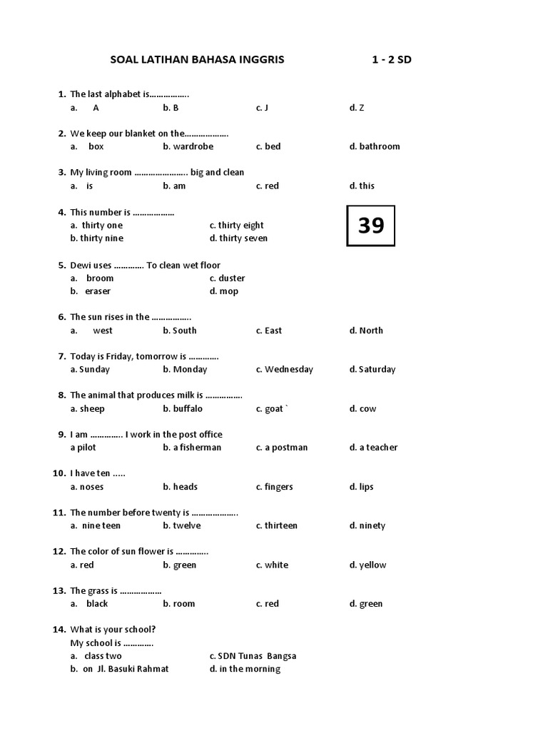 Bahasa Inggris Level 1 | PDF