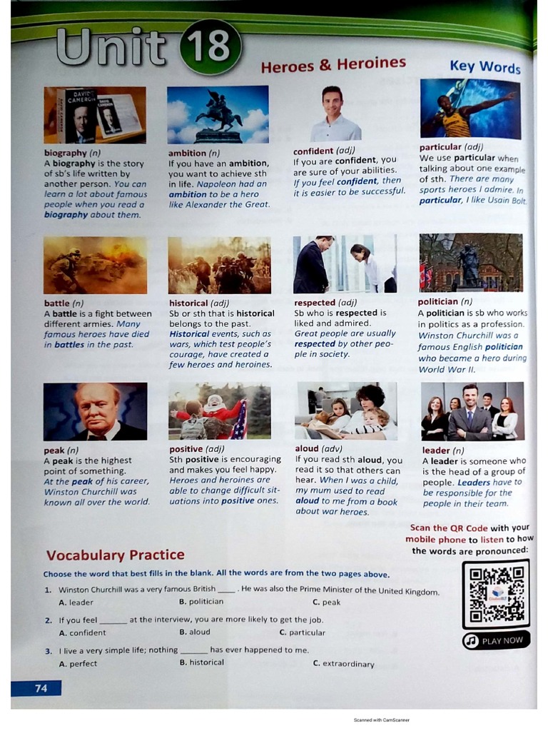 10.06-vocabulary B1 -Heroes-unit 18 | PDF