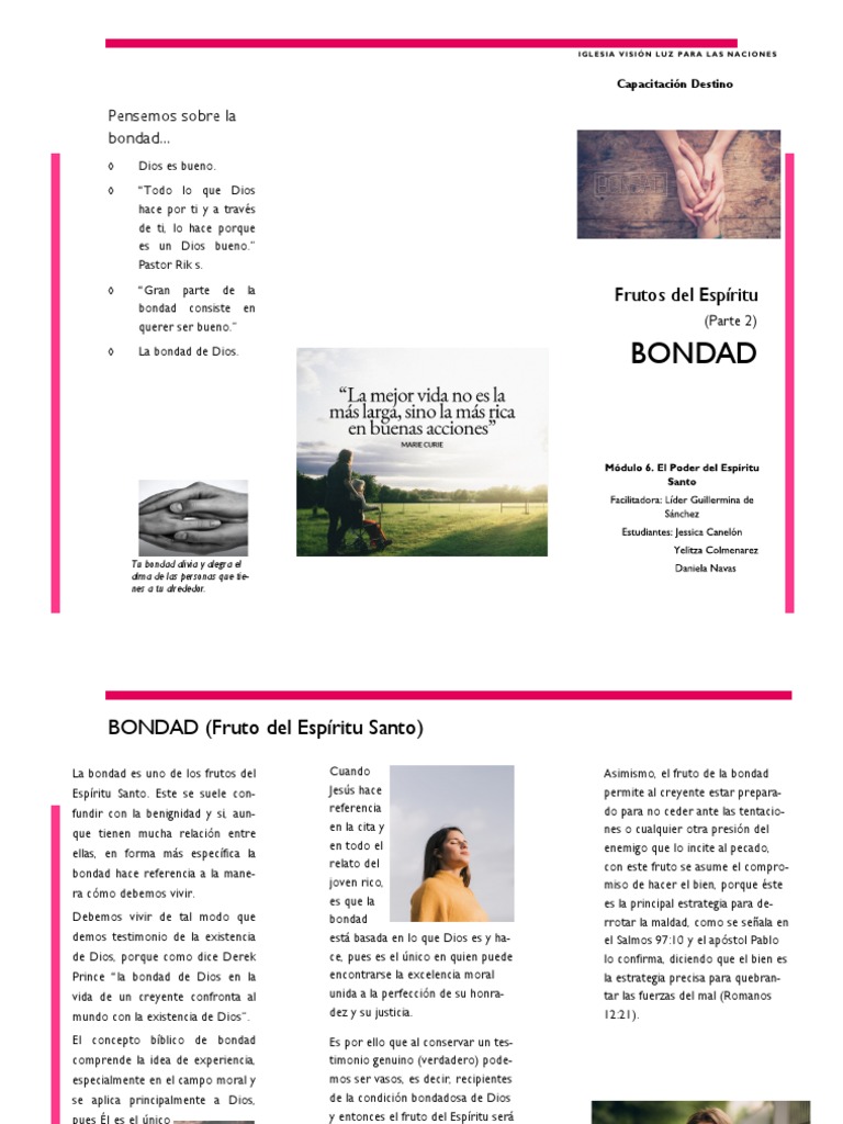 Bondad. Fruto Del Espíritu Santo | PDF | Dios | Creencia religiosa y doctrina