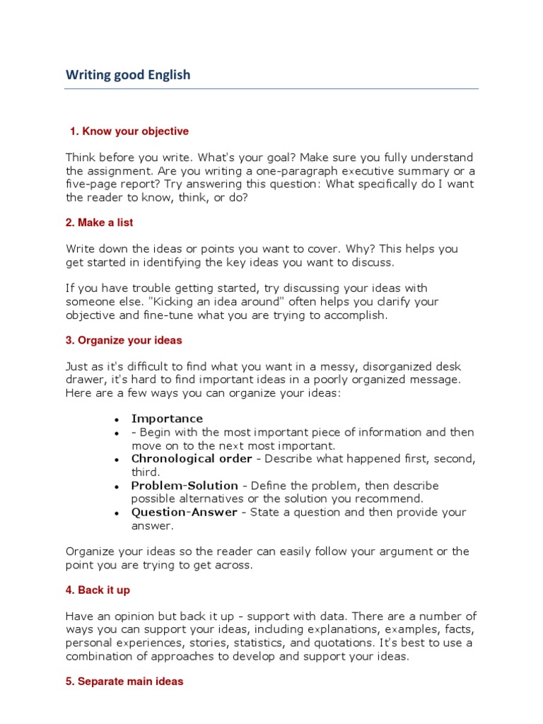 Principles of Good English | PDF | Ellipsis | Comma