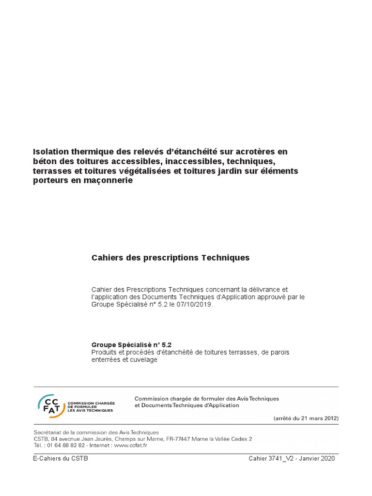 3741 v2 Isol Thermique Relevs Tanchit S Acrotres Bton Toitures Inaccessibles | PDF | Isolation ...