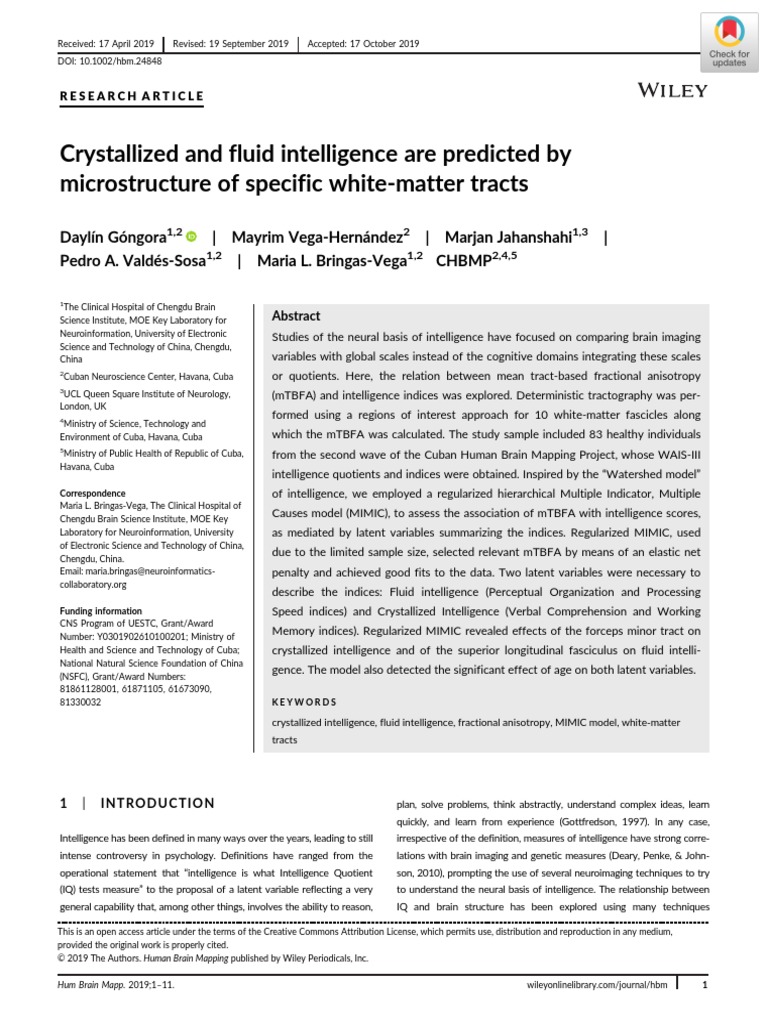 Crystallized and Fluid Intelligence Are Predicted by | PDF | Self-Improvement | Science ...
