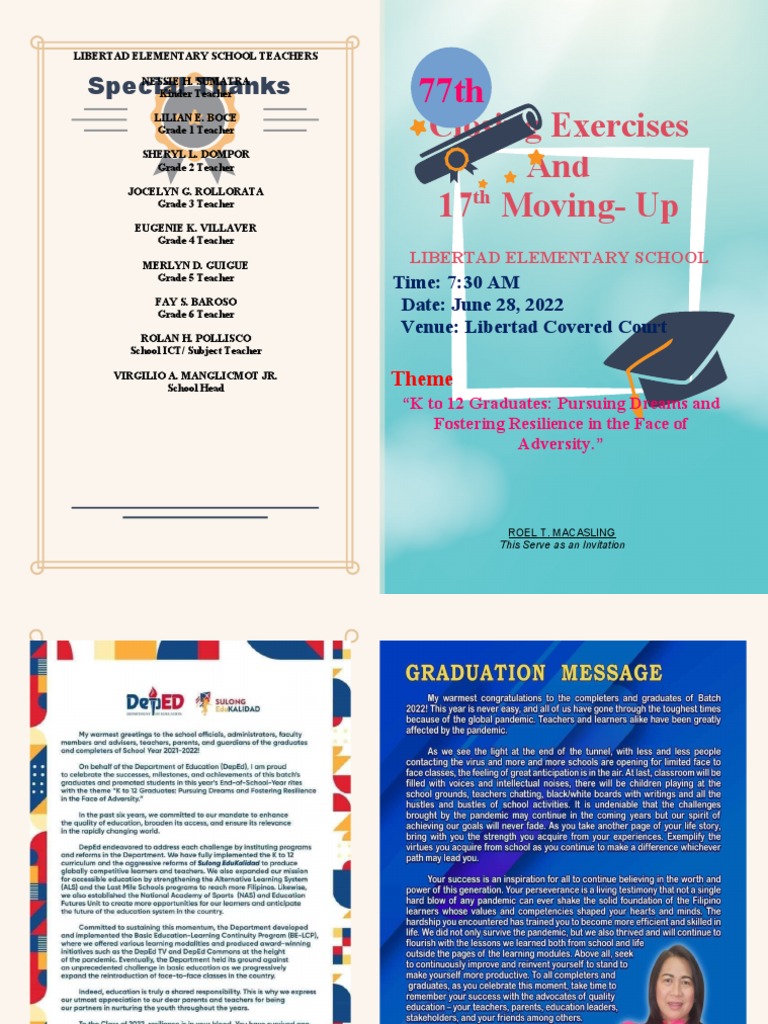 K and 6 Graduation Program 2022 FINAL | PDF