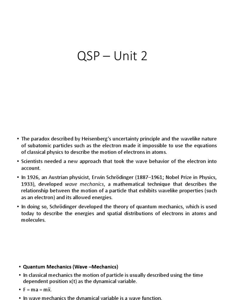 QSP – Unit 2 ppt | PDF