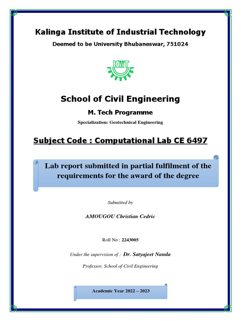 Computational Lab Report-2243005 | PDF | Applied And Interdisciplinary Physics | Civil Engineering