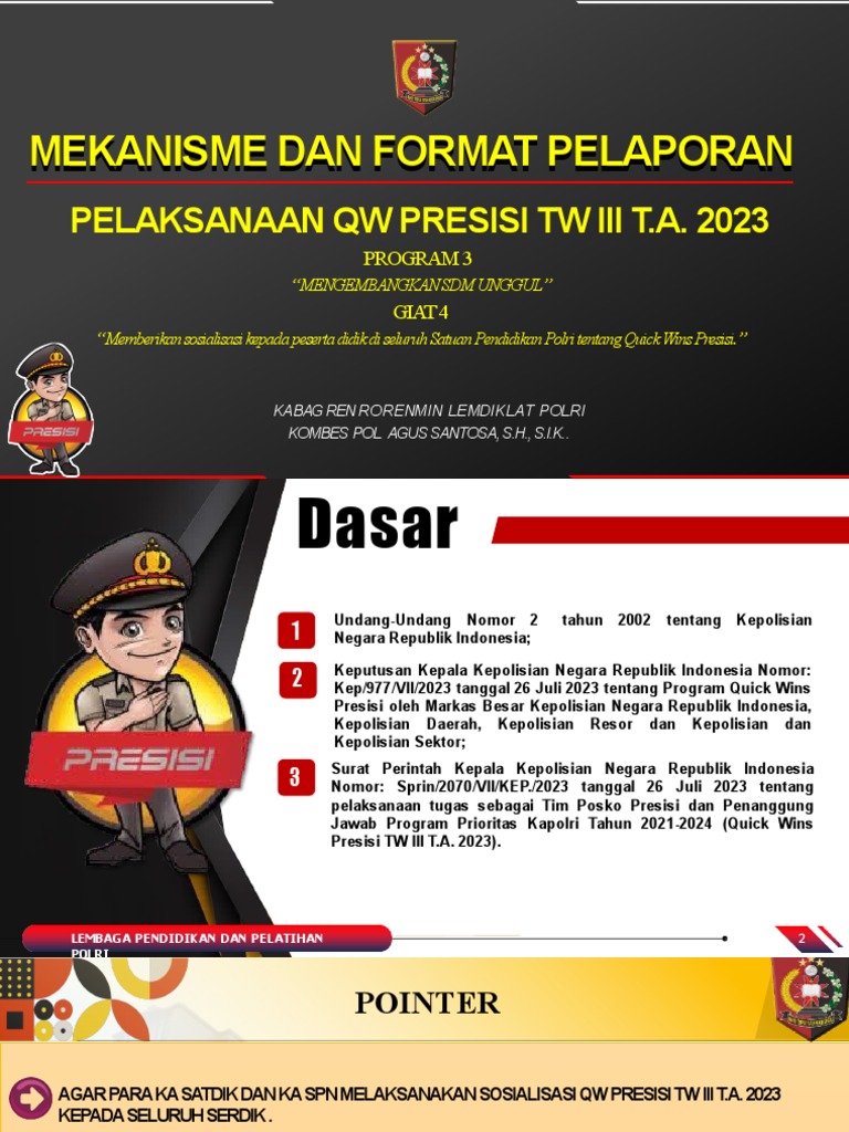 Paparan Kabagren TTG Format Laporan QW Prog 3 Giat 4 TW Iii | PDF