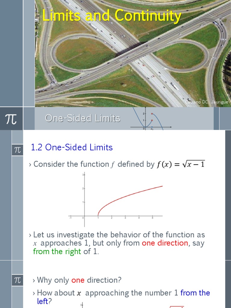 m51 1.2 One-Sided Limits | PDF | Mathematics | Mathematical Analysis
