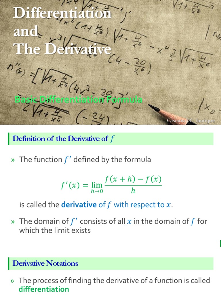m51 Basic Differentation Formula & Slope of A Tangent Line | PDF ...