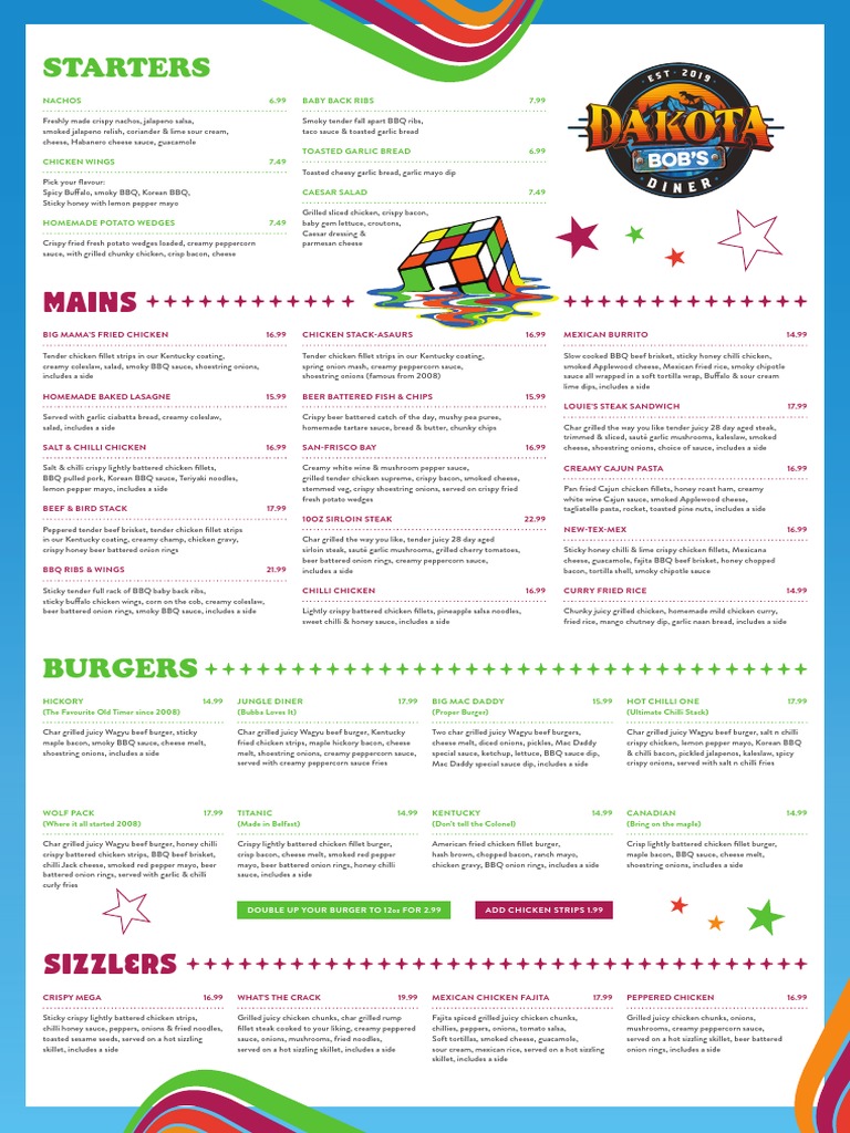 Dakota Menu W0711 | PDF | Hamburgers | French Fries