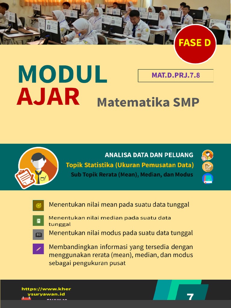 MODUL AJAR MTK Kelas 7 - Menggunakan Data - WWW - Kherysuryawan.id | PDF
