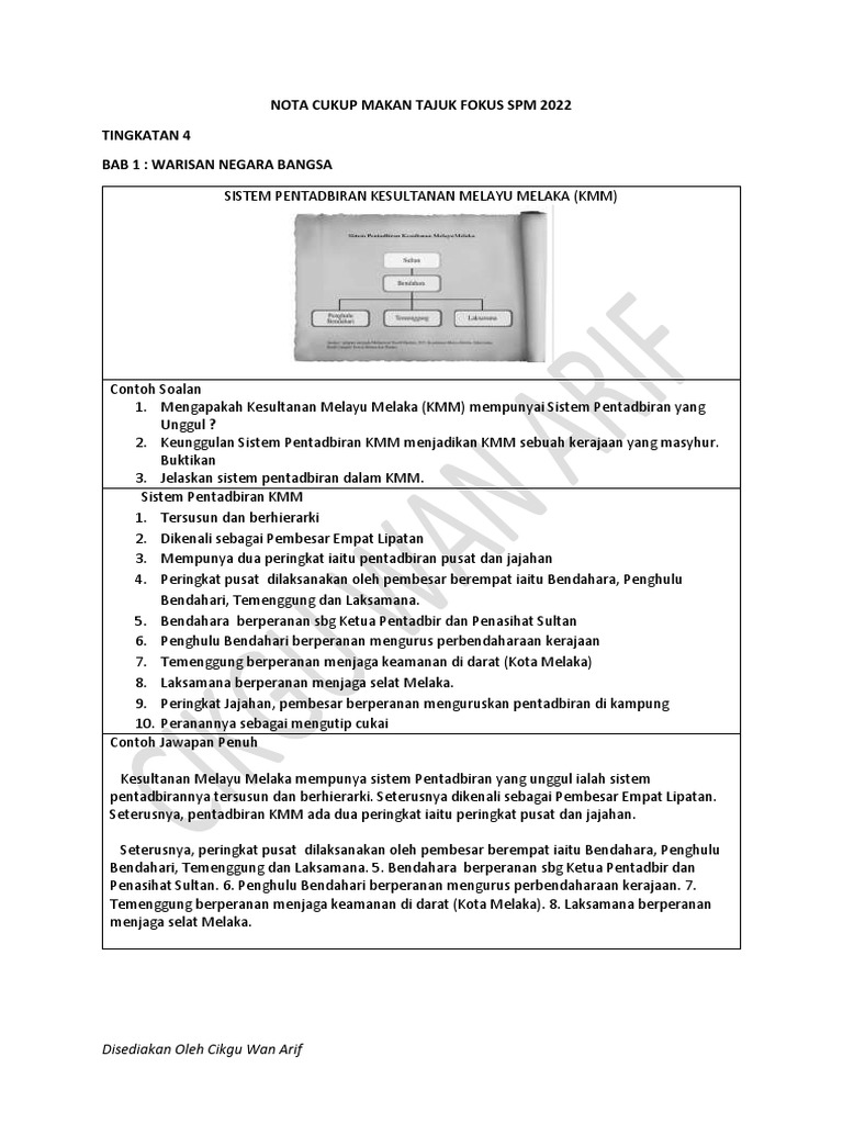 T4 B1 - Nota Sejarah Fokus SPM 2022 | PDF