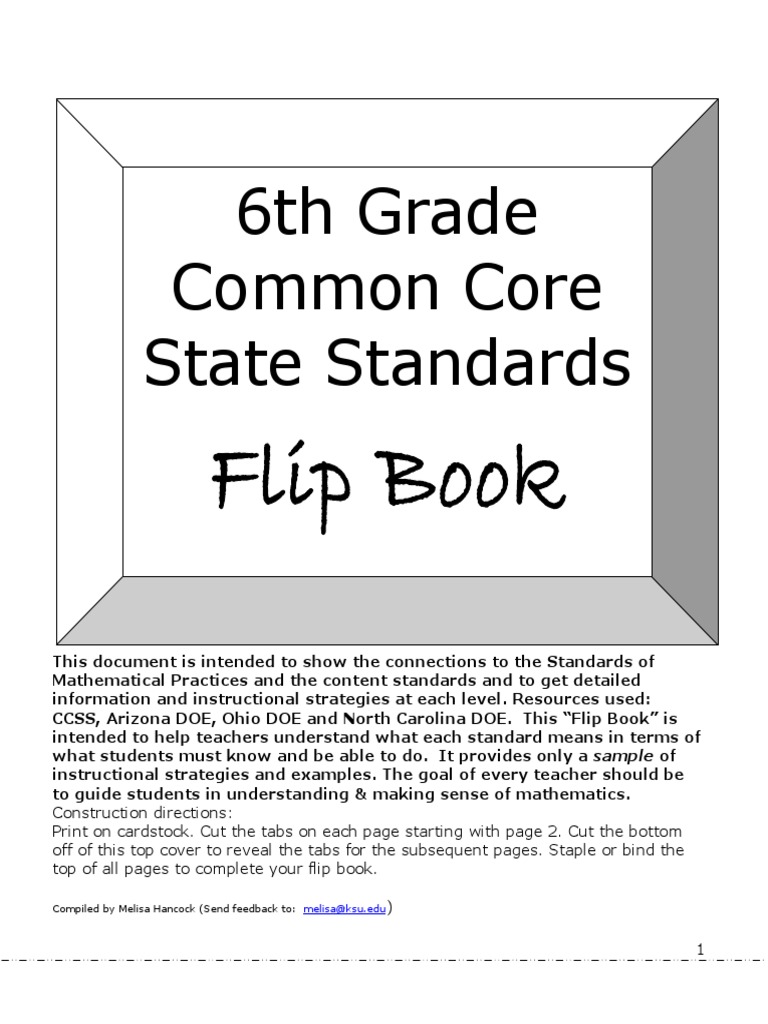 6th Grade Flip Book | PDF