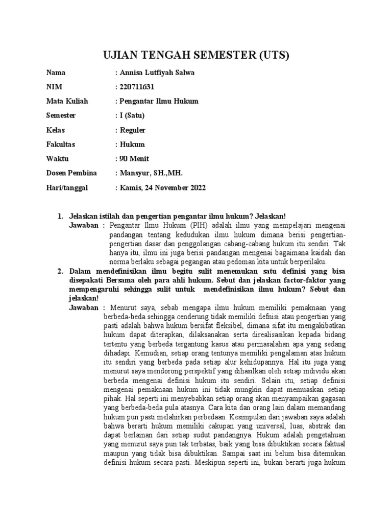 Uts Pih Annisa | PDF