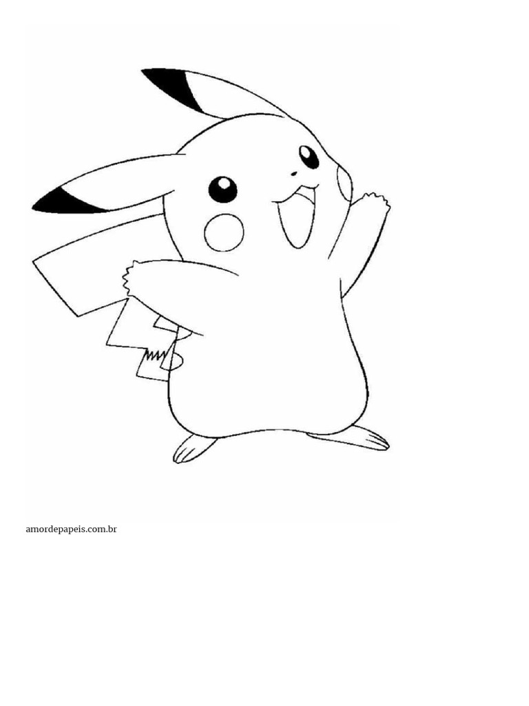 Pokémon para Colorir Pikachu1 - Desenhos para Colorir e Imprimir | PDF