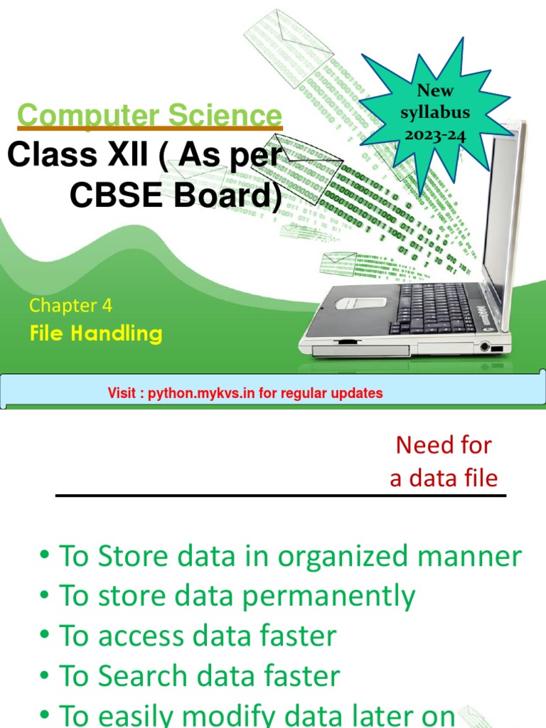 Class 12 Python File Handling Notes | PDF | Comma Separated Values ...
