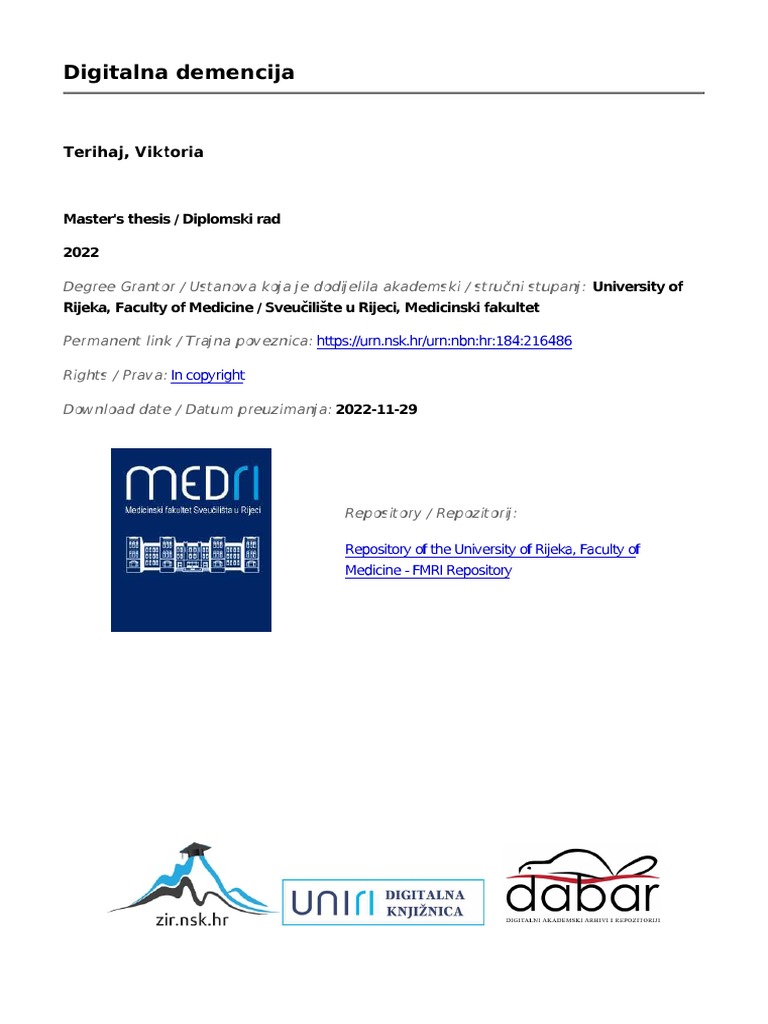 Digitalna Demencija-Dabar | PDF