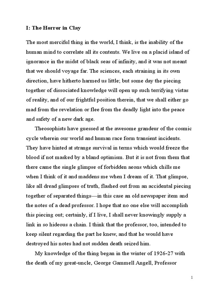 The Call of Cthulhu | PDF | Dream | Anthropology