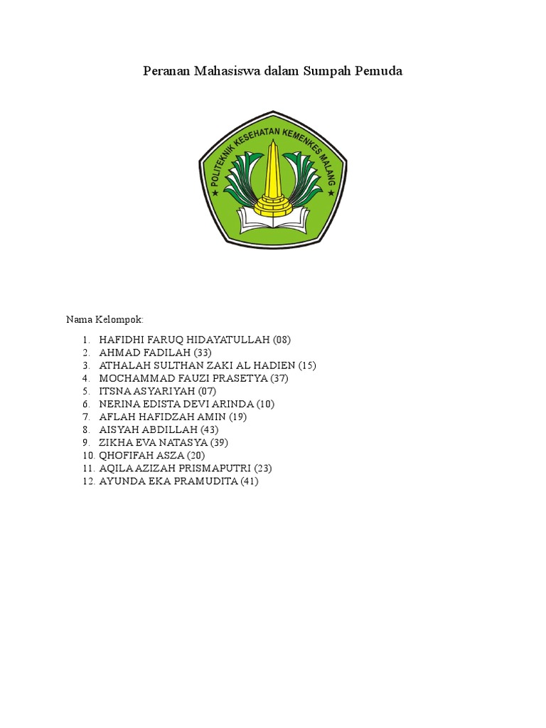 Peranan Mahasiswa Dalam Sumpah Pemuda | PDF