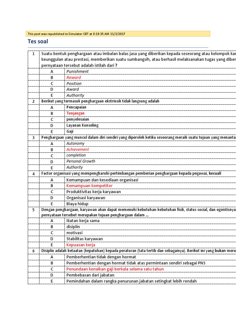 Format Soal SMK PG | PDF