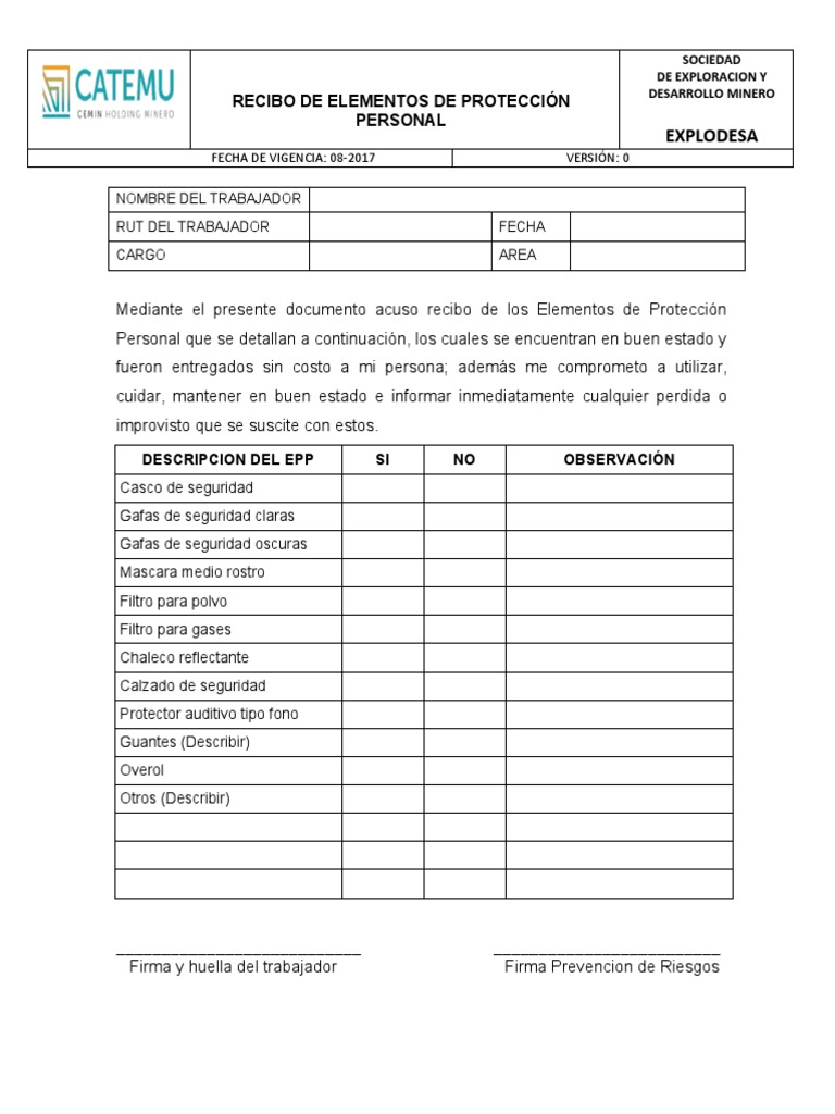 Acuso Recibo Epp | PDF