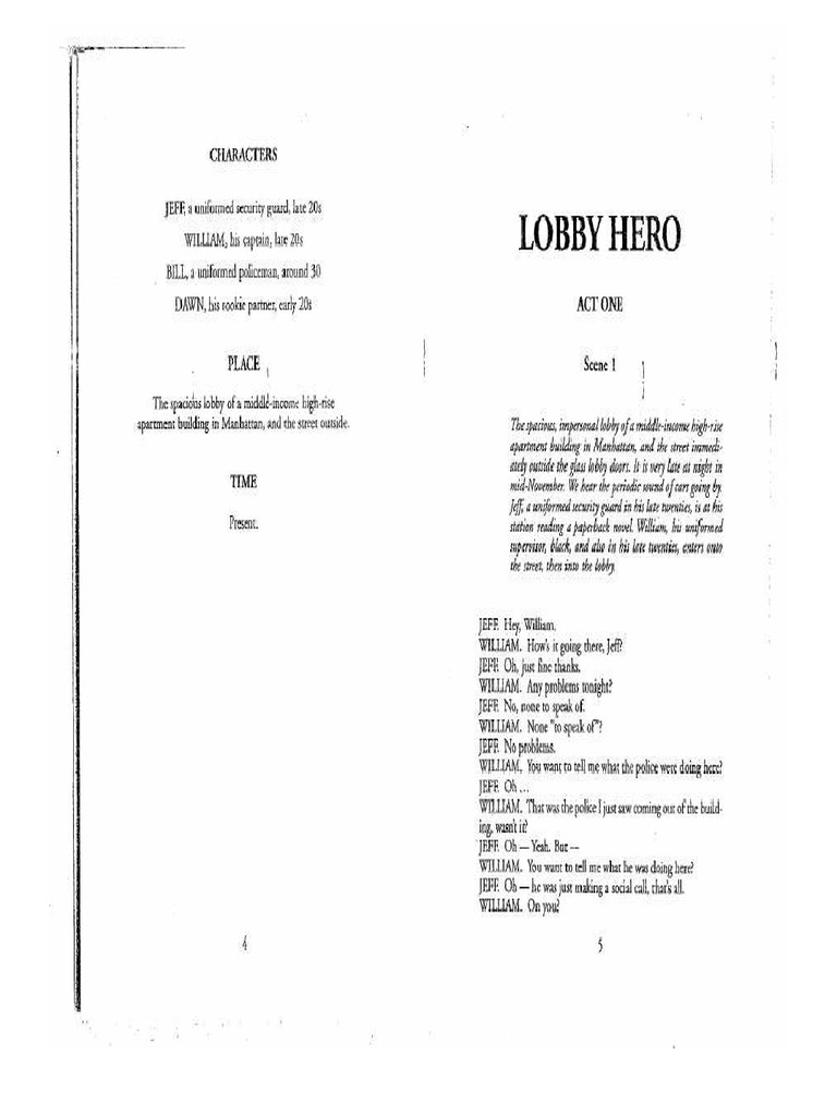 Lobby Hero by Kenneth Lonerganpdf | PDF