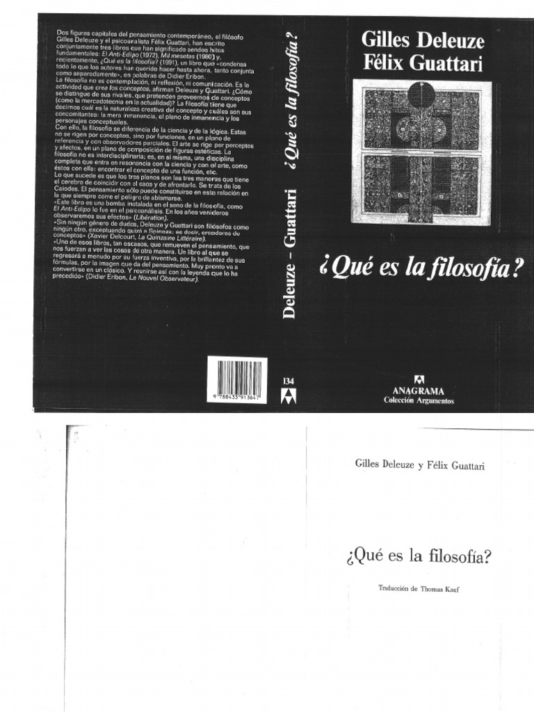 Que Es La Filosofia Deleuze y Guattari | PDF