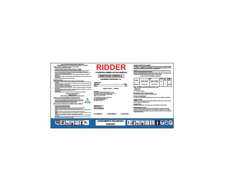 RIDDER X 1 L - SAL BIOSCIENCES PERU SAC | PDF | Agua | Pesticida