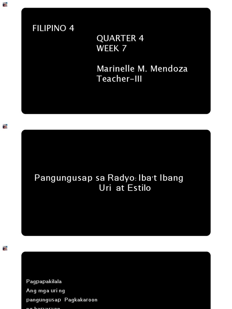 Filipino 4 Quarter 4 Week 7 | PDF