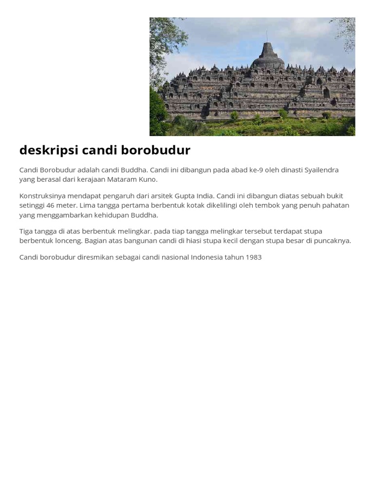 Deskripsi Candi Borobudur | PDF