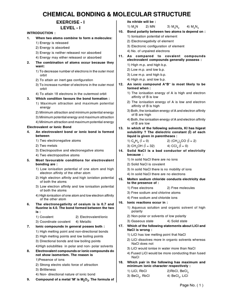 Chemical Bonding | Download Free PDF | Ionic Bonding | Chemical Bond