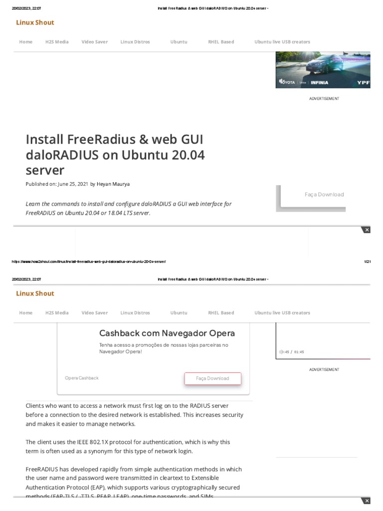 Install FreeRadius & Web GUI DaloRADIUS On Ubuntu 20.04 Server (No ...