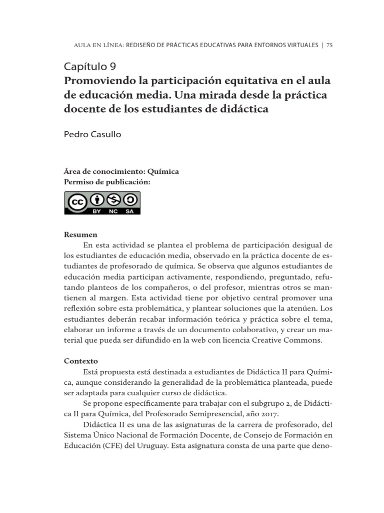 Promoviendo La Participación Equitativa en El Aula de Educación Media | PDF | Maestros | Evaluación