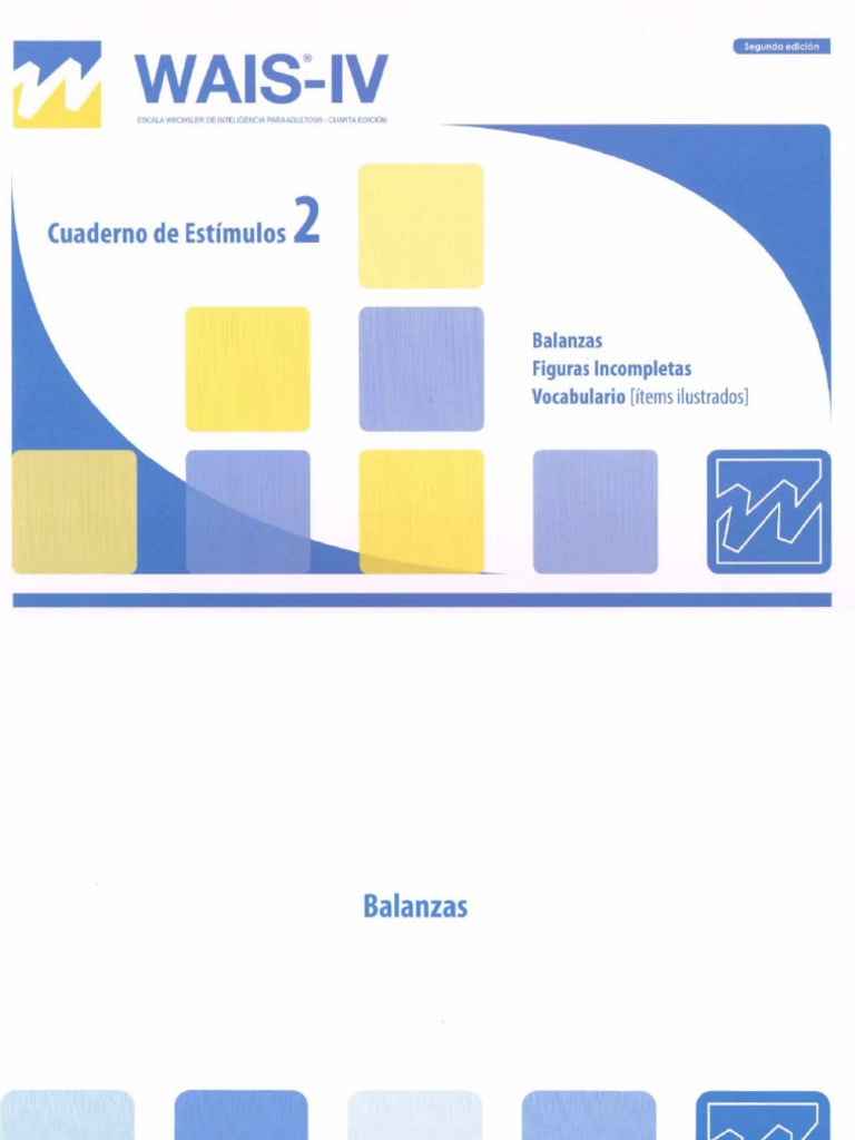 05 Cuaderno Estímulos 2 Test (WAIS-IV) (CEDETi UC) | PDF | Inteligencia