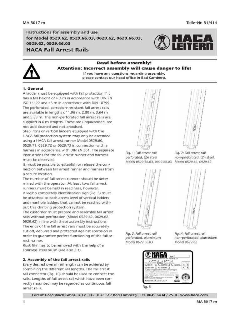 MA - 5017m-UK HACA Rail Instructions | PDF