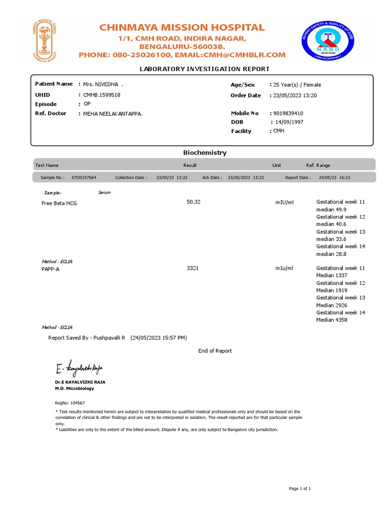 LabReport CMHB.1599518 | PDF | Health Sciences | Medical Specialties