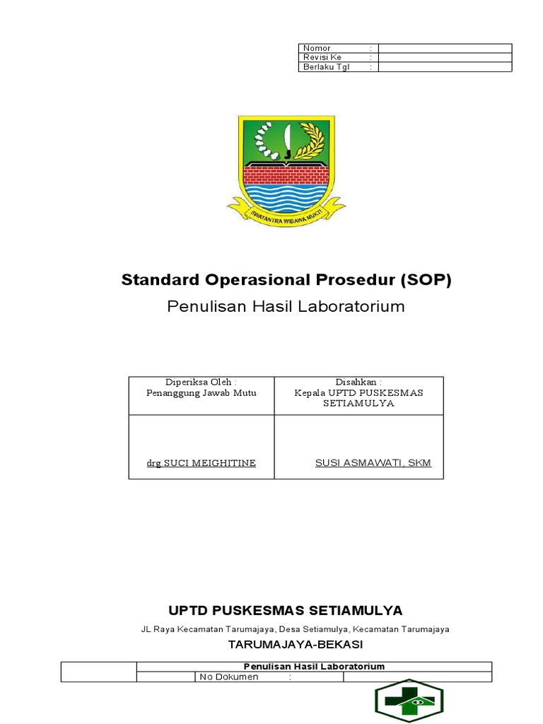 8.1.1 A SOP Penulisan Hasil Laboratorium | PDF